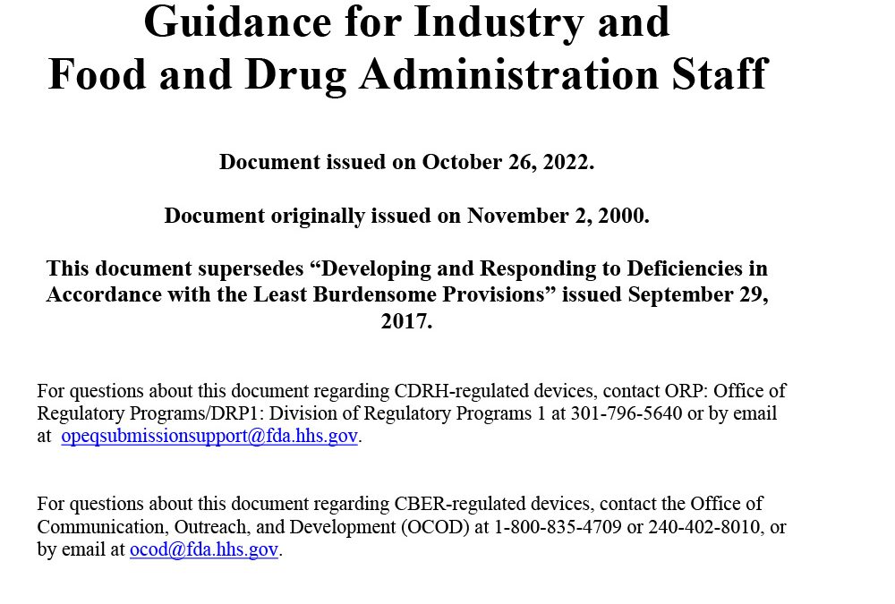 Developing and Responding to Deficiencies in Accordance with the Least ...